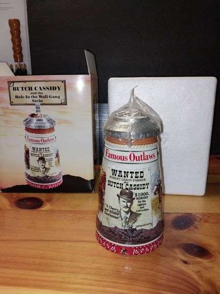 Famous Outlaws Butch Cassidy Stein by Anheuser-Busch, 2001, Limited ...