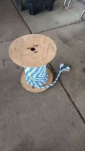 Spool of Blue and White Rope - Auction Ohio