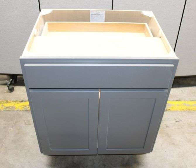Kitchen Base Cabinet in Graphite Finish with Two Doors and One Drawer ...
