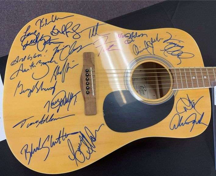 Country music iconic autographed guitar - Auction Ohio