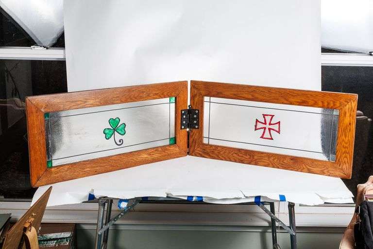Custom Made Irish and German Glass Panels - Auction Ohio