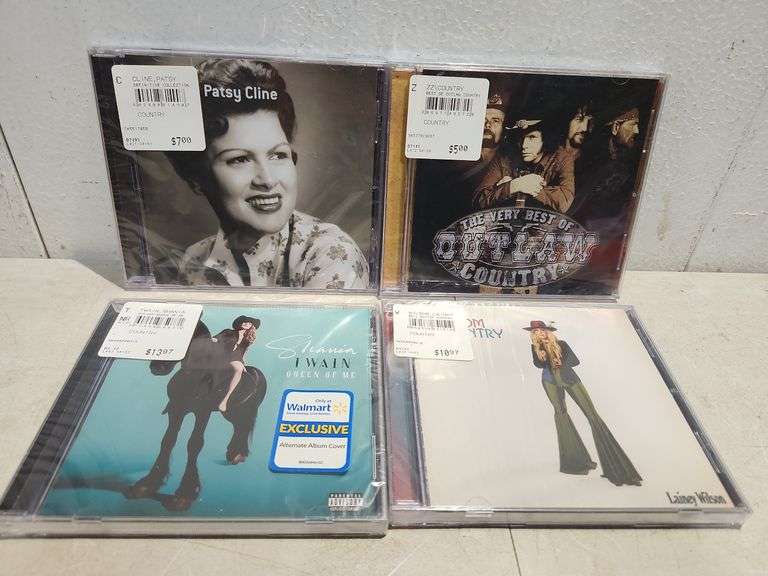 4 Unopened Cds, Patsy Cline, Outlaw Country, Shania Twain, & Lainy ...