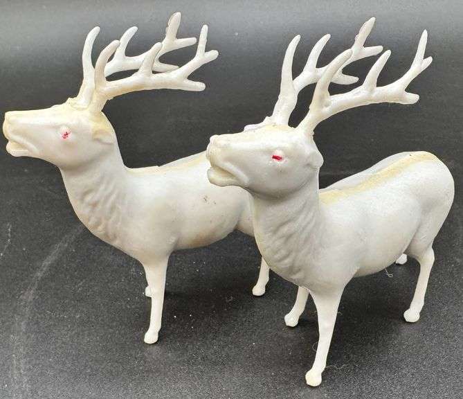 Vintage Celluloid Blow Mold Reindeer Figurines - Auction Ohio