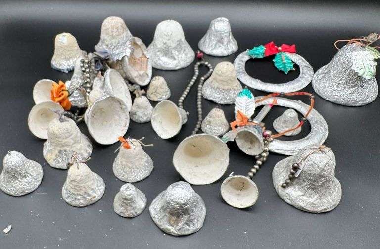 Vintage Papier-Mache and Aluminum Holiday Bells and Ornaments - Auction ...
