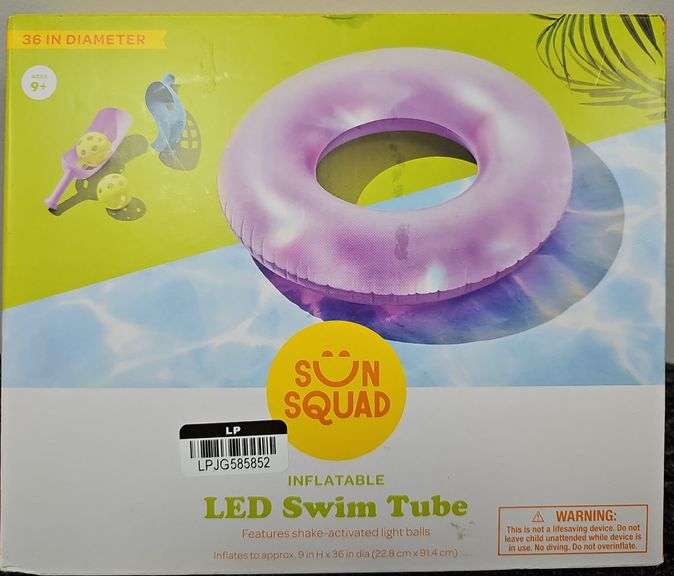 Sun Squad Inflatable LED Swim Tube 36" Floaty 2 colors choose Blue ...