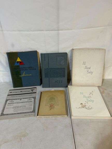 Books Including 1955 Yearbook, Military Training Guide, and Keepsake ...