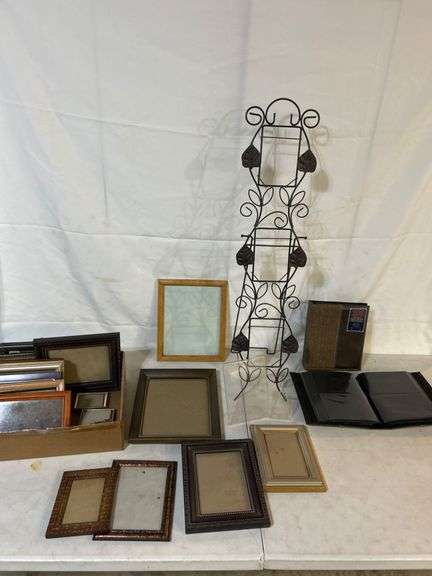 Picture Frames, Metal Display photo Stand, and Photo Album Lot ...