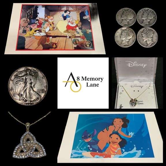 American Coinage, Disney Lithographs, 10K Gold & Sterling Silver ...