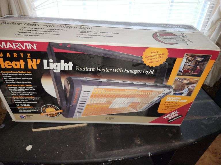 New In Box Marvin Quartz Heat N' Light Radiant Heater W/Halogen Light ...