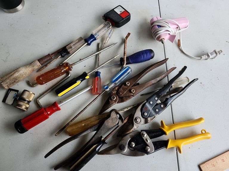 Assorted Screwdrivers, Cutters, Glue Gun Etc. - Auction Ohio