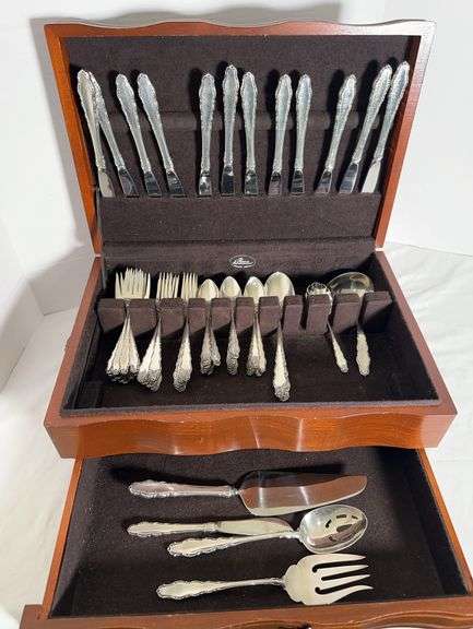 Sterling Silver Silverware Set in Case, Service for 12 - Auction Ohio
