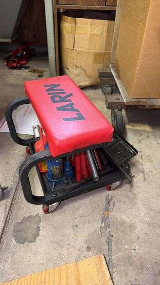 Larin Rolling Mechanic's Creeper Seat with Tools - Auction Ohio