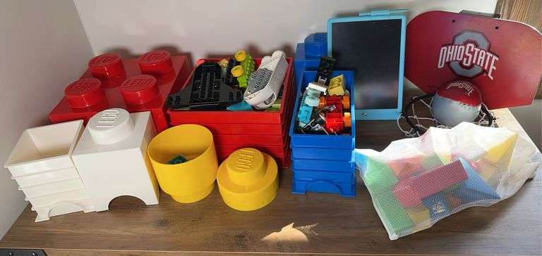 Legos and Lego Container, OSU Basketball Hoop & Ball and Building ...