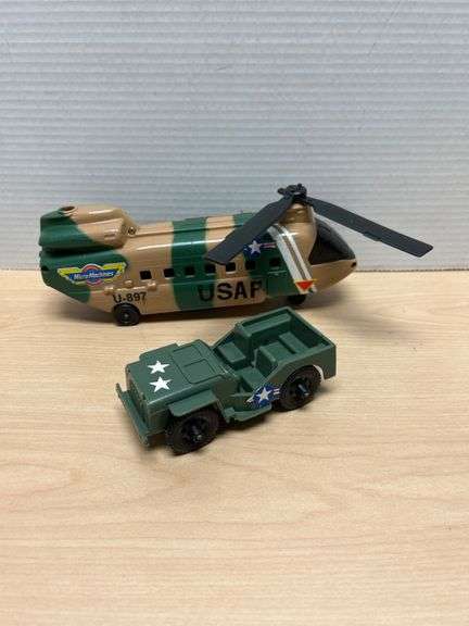 Tim Mee Toys Jeep and Micro Machines USAF Helicopter Set - Auction Ohio