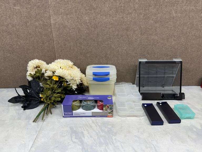 Artificial Flowers, Outdoor Candles, Storage Containers, and Mesh ...
