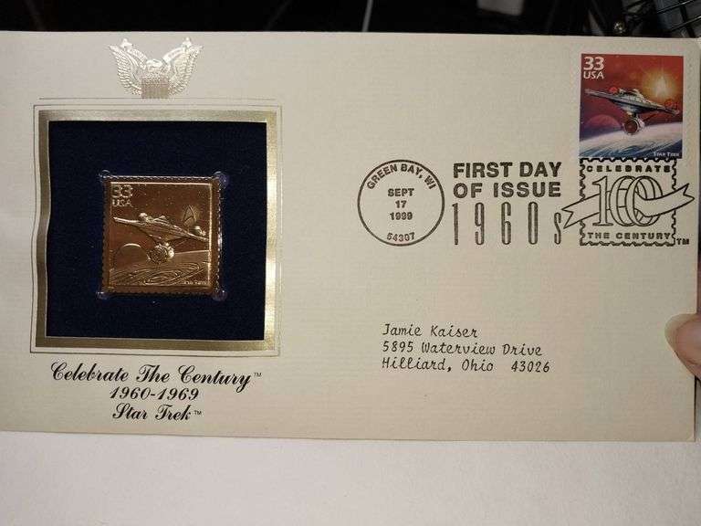 Celebrate The Century Star Trek First Day of Issue (1999) with Gold ...