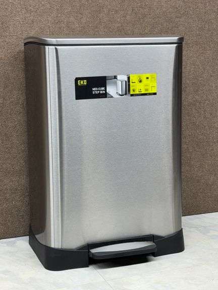 EKO Neo-Cube Step Trash Bin, 50L Stainless Steel - Auction Ohio