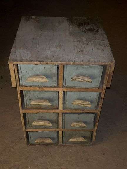 8 Drawer Homemade Storage Cabinet 18''X19''X36'' Wood Cabinet/Metal ...