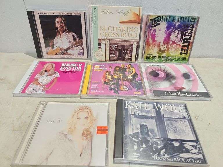 8 Assorted Cds, Kate Wolf, Helene Hanff, Emmylou Harris, Nancy Sinatra ...