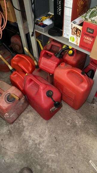 Set of Red Gas Cans - Auction Ohio