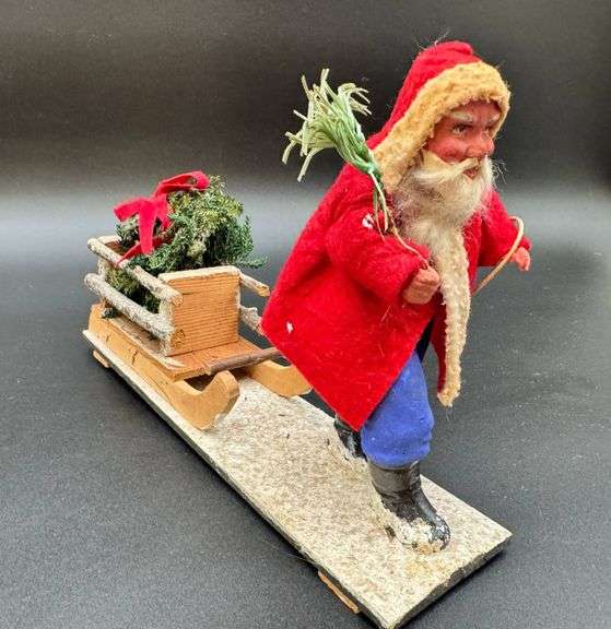 *RARE* Antique German Belsnickle Papier-Mache Santa Clause with Rabbit ...