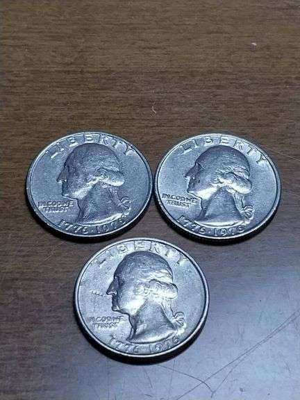 Three 1776-1976 Bicentennial Washington Quarters with Drummer Boy ...