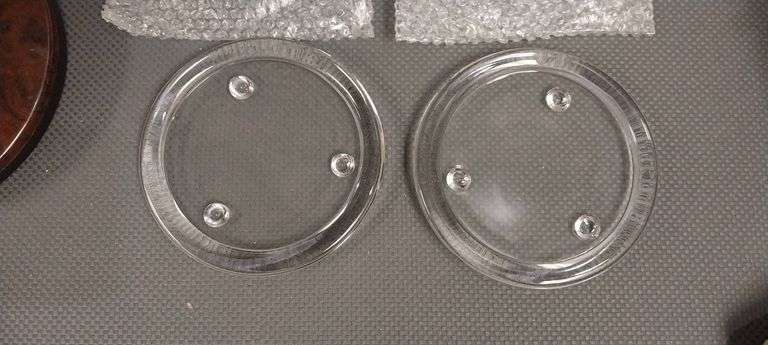 Clear Glass Candle Plates with Raised Feet, 4.5 Inches Diameter ...
