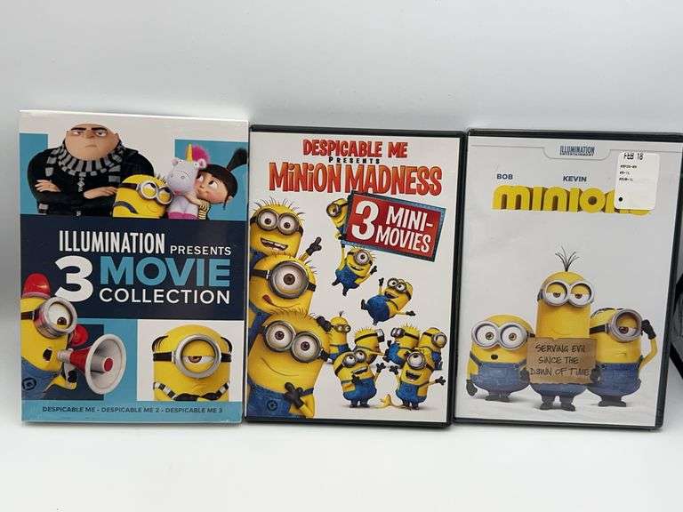 Unopened Despicable Me 1-3 Movies, Minions, & Opened Minion Madness ...