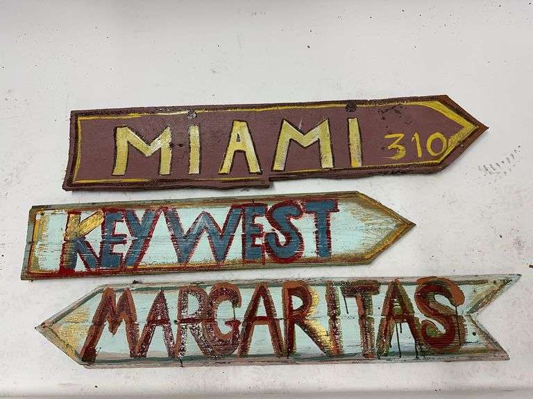 Fun, directional signage - Key West + Miami - Auction Ohio