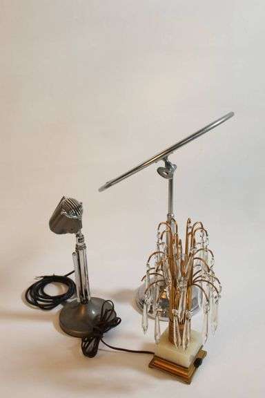 HOLLYWOOD REGENCY STYLE LAMP, VINTAGE MICROPHONE, VANITY MIRROR ...