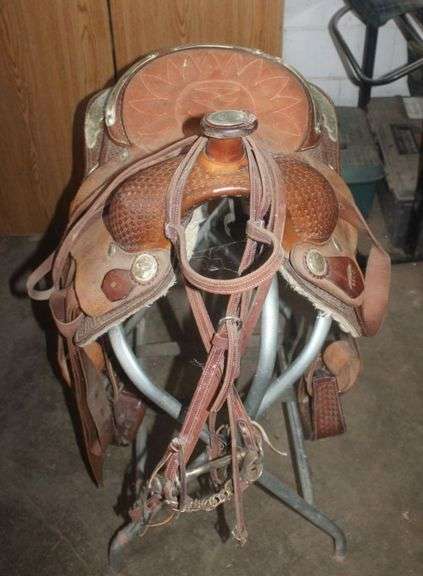 Western Star Saddle Shop Tooled Leather Western Saddle with Silver Trim ...