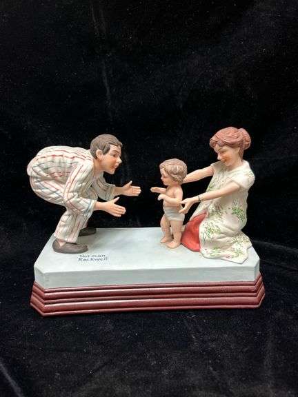 1985 Norman Rockwell ‘Baby’s First Step’ Ceramic Figurine with Music ...
