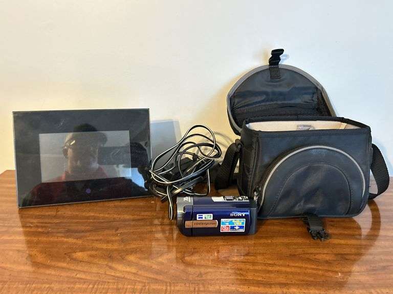 Sony Handycam DCR-SX45 Camcorder, Insignia Digital Photo Frame, and ...