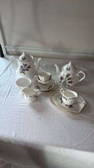Vintage Porcelain Tea Set with Floral Design - Auction Ohio