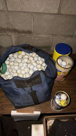 Large Bag of Used Golf Balls with Containers - Auction Ohio