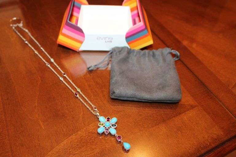 Evine Live Sterling & Gemstone Necklace - Auction Ohio