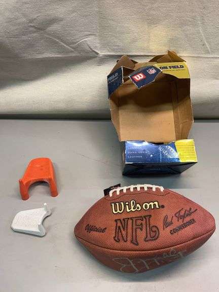 Wilson Official NFL Leather Football with Box and Kicking Tees ...