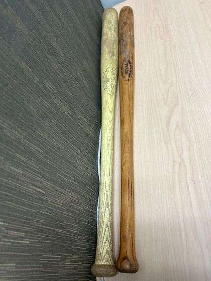 Two Wooden Baseball Bats, Louisville Slugger Hillerich & Bradsby Co ...