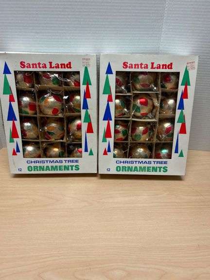 Santa Land Christmas Tree Ornaments Hand Blown Glass in Original Boxes ...