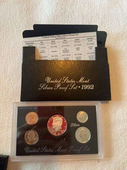 Silver proof set- US Mint coin set-1992 - Auction Ohio