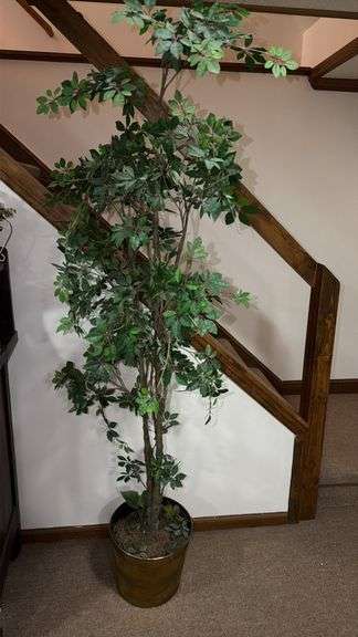 Artificial Ficus Tree in Decorative Pot - Auction Ohio