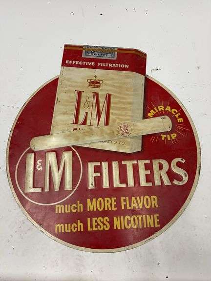 Metal L&M cigarette sign-1950's? - Auction Ohio