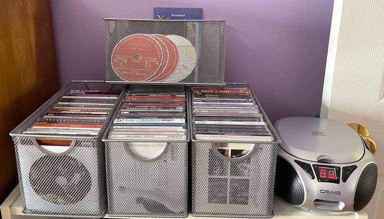 CD Player, CDs, & Metal Organizers - Auction Ohio