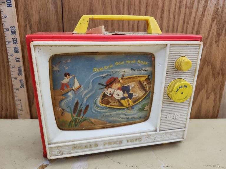 1964 Fisher Price Giant Screen Music Box Tv Works - Auction Ohio