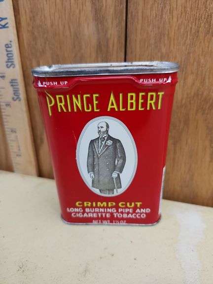 Vintage Prince Albert Crimp Cut Tobacco Tin - Auction Ohio