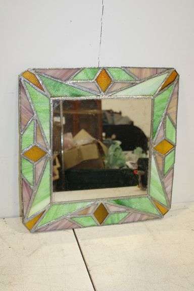 Stained Lead Glass Mirror - Auction Ohio
