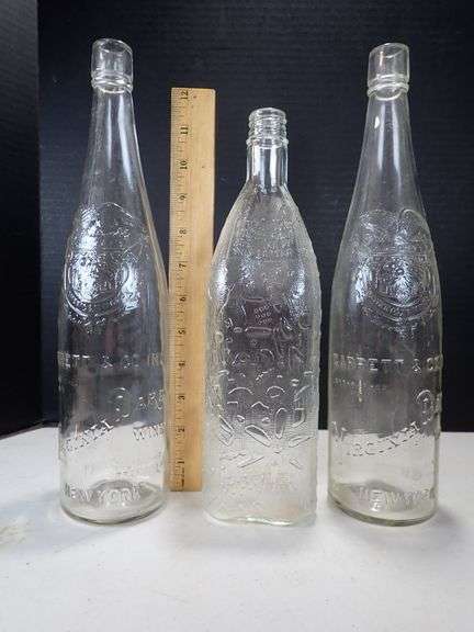 THREE embossed antique bottles - Auction Ohio