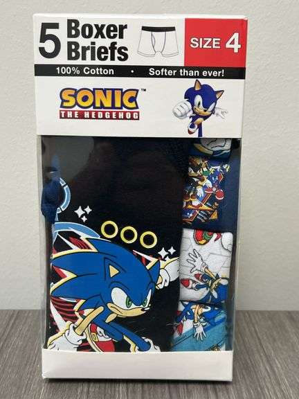 Boys SONIC Boxer Briefs - Size 4 - Auction Ohio