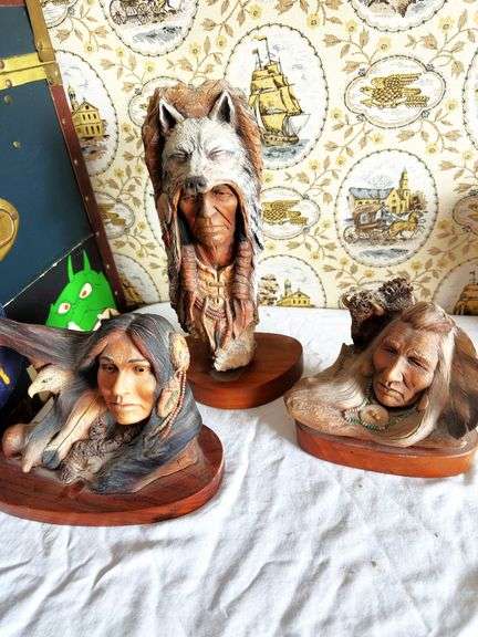 3 Native American, Neil Rose Limited Edition figures - Auction Ohio
