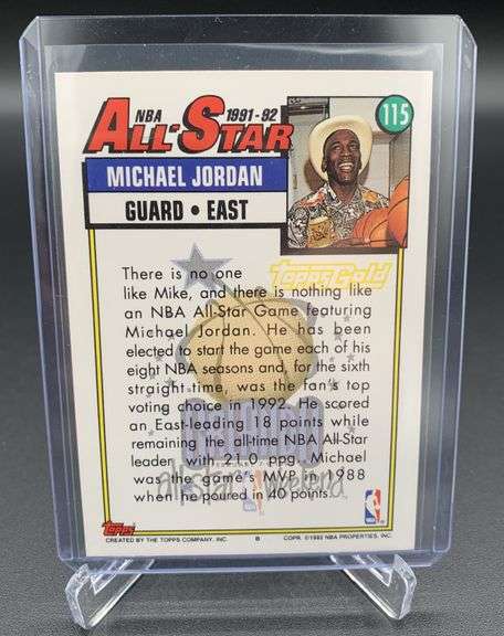 1992 Topps Gold Basketball #115 Michael Jordan All-Star - Auction Ohio